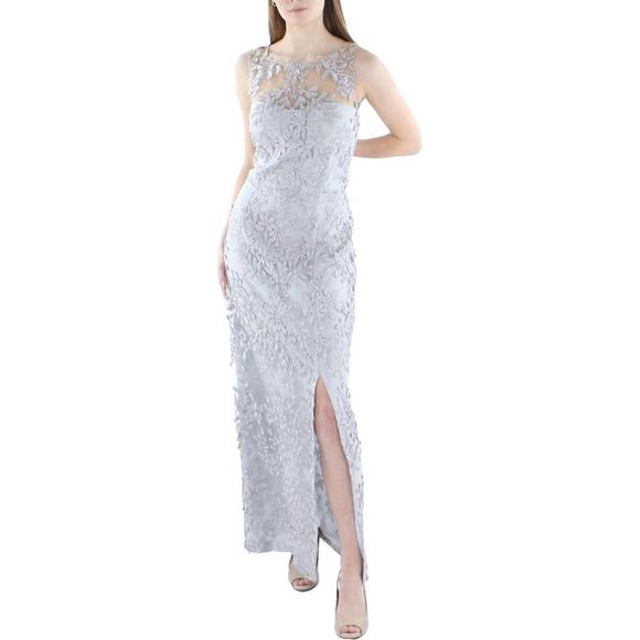 JS Collections | Dresses | Js Collections Womens Blue Embroidered ...